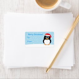 Christmas Penguin Gift Tag Labels | Zazzle