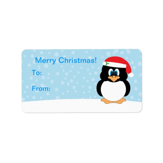 Christmas Penguin Gift Tag Labels | Zazzle.com