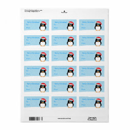 Christmas Penguin Gift Tag Labels | Zazzle