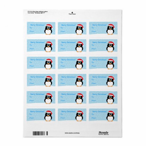 Christmas Penguin Gift Tag Labels | Zazzle