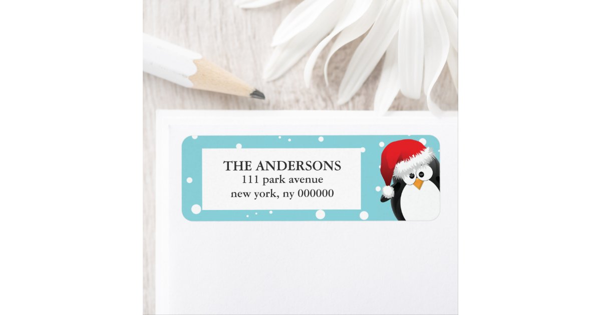 Christmas Penguin Labels | Zazzle