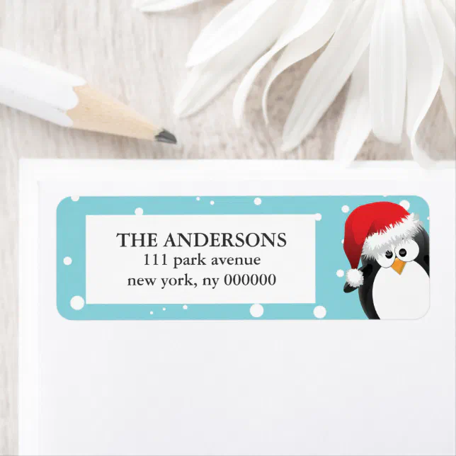 Christmas Penguin Labels | Zazzle