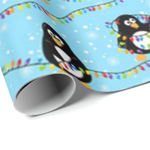 Christmas Penguin Pattern Wrapping Paper | Zazzle