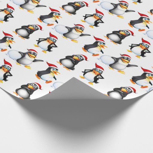 Christmas Penguins Watercolor Wrapping Paper | Zazzle