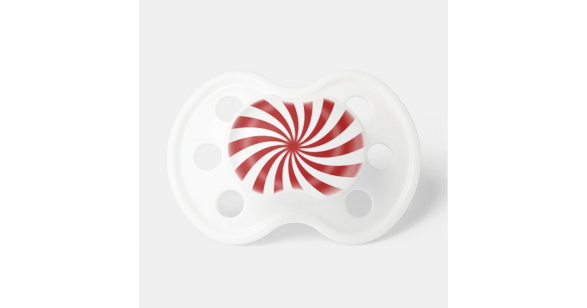 Christmas peppermint candy pacifier | Zazzle
