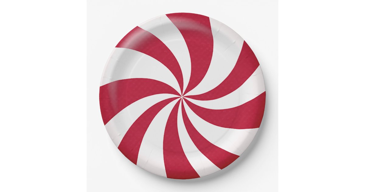 Christmas Peppermint Candy Paper Plates | Zazzle
