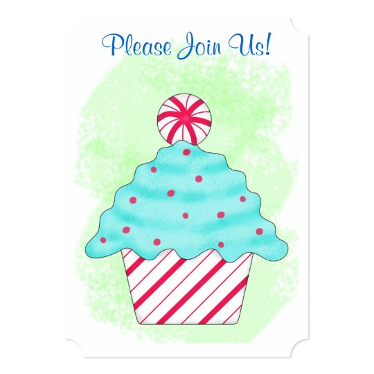 Christmas Peppermint Cupcake Coffee Dessert Party Invitation | Zazzle.com