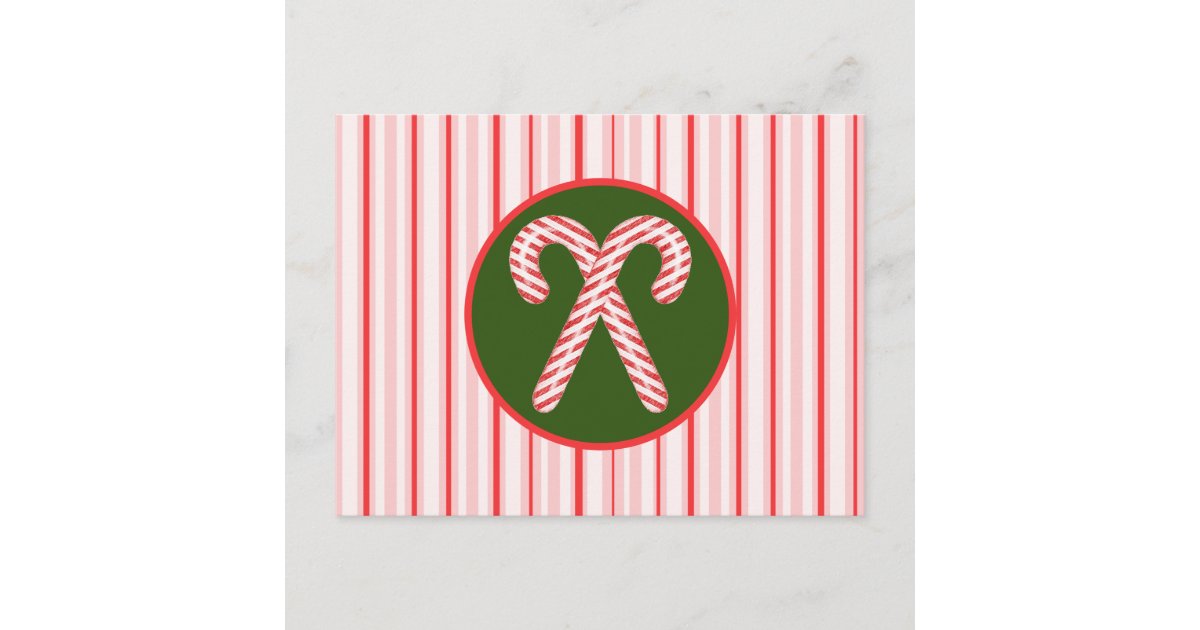 Christmas/peppermint postcard | Zazzle
