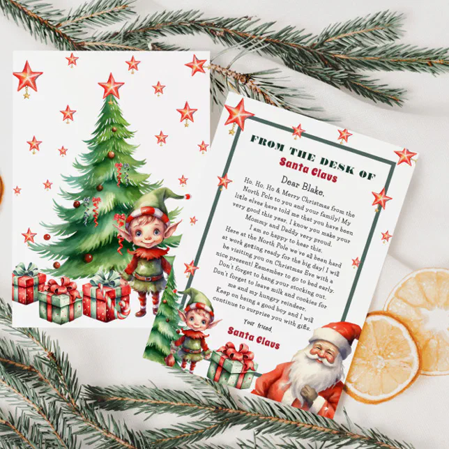 Christmas Personalized letter from Santa and Elf Invitation | Zazzle
