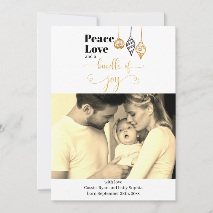 Christmas Photo Bundle of Joy Birth Announcement | Zazzle
