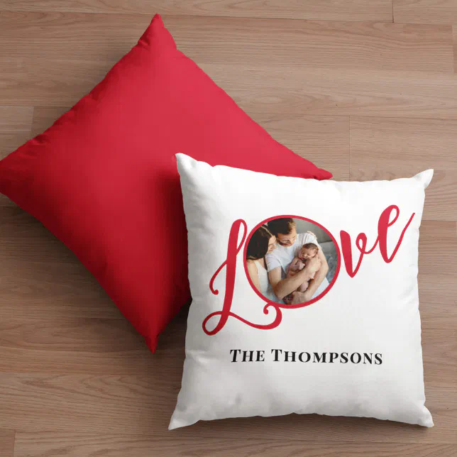 Christmas Photo Calligraphy Script Cute Throw Pillow | Zazzle