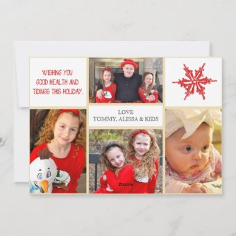 Christmas Photo Card - 4 photos Front & Back | Zazzle