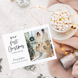 Christmas Photo Family | Our First Christmas Postc Postcard | Zazzle
