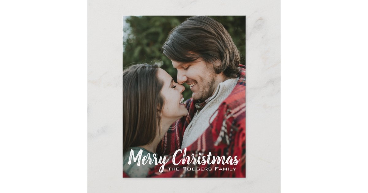 Christmas Photo Postcard | Custom Greeting | Zazzle