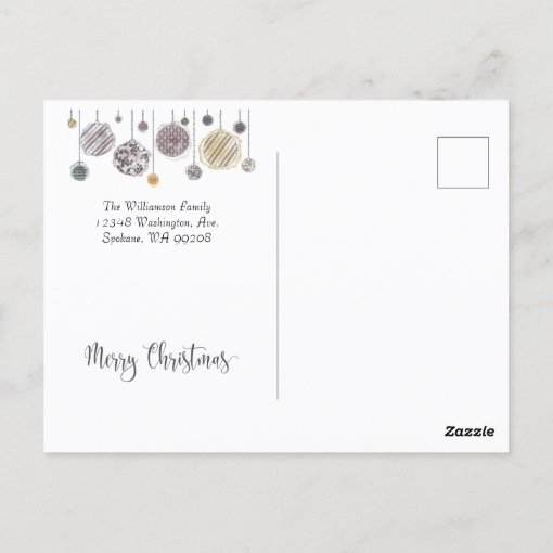 Christmas Photo Postcard - Ornaments | Zazzle
