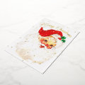 Christmas Photo Santa Merry Gold Holiday Card | Zazzle