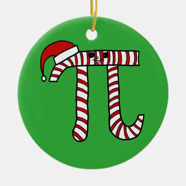 Christmas Pi Cartoon Math Geek Ceramic Ornament | Zazzle