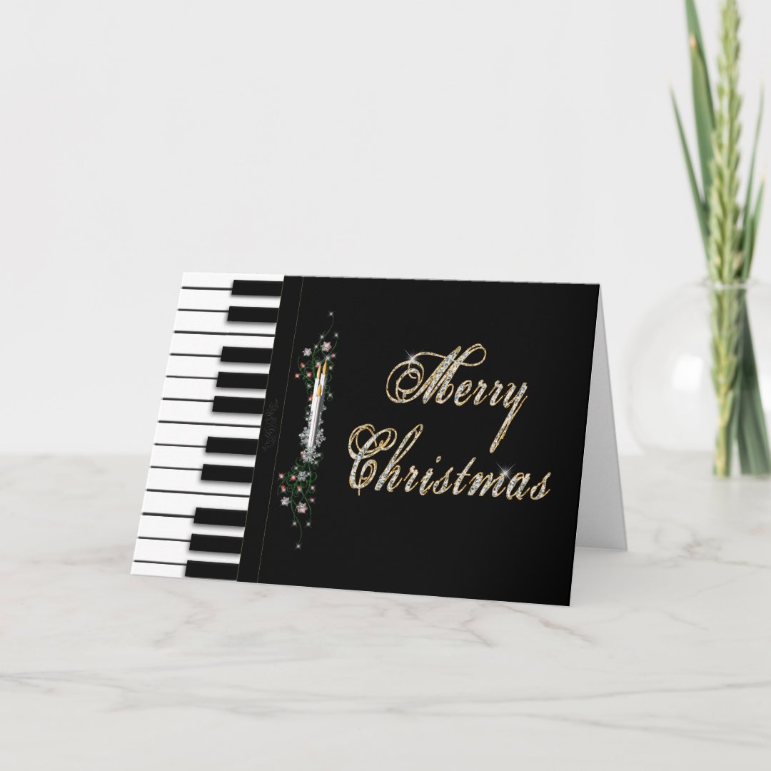 Christmas - Piano - Musical Holiday Card | Zazzle
