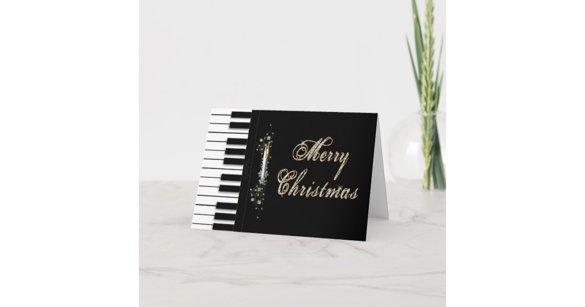 Christmas - Piano - Musical Holiday Card | Zazzle