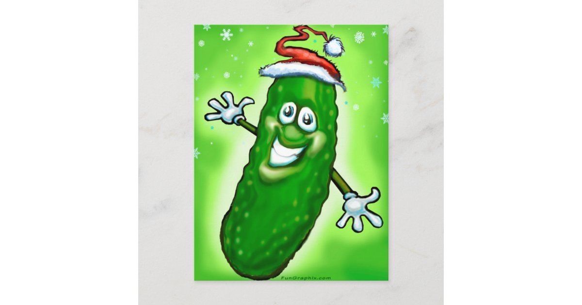 Christmas Pickle Holiday Postcard | Zazzle.com
