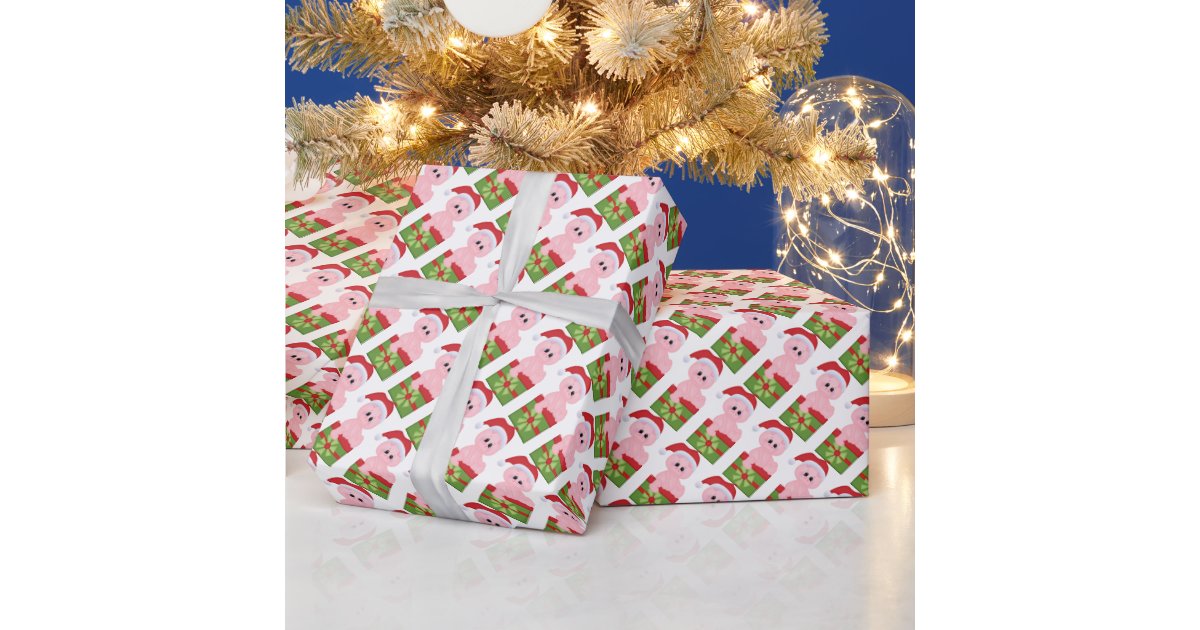 Christmas Pig Holiday wrapping paper | Zazzle