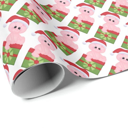 Christmas Pig Holiday wrapping paper | Zazzle.com