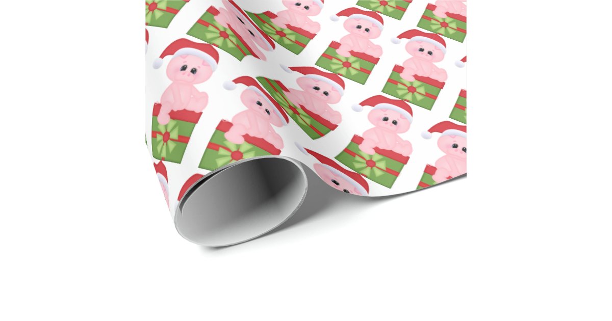 Christmas Pig Holiday wrapping paper | Zazzle.com