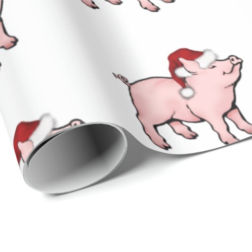 Christmas Pig Wrapping Paper | Zazzle