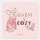 Christmas Piglet | Warm & Cosy Square Sticker | Zazzle