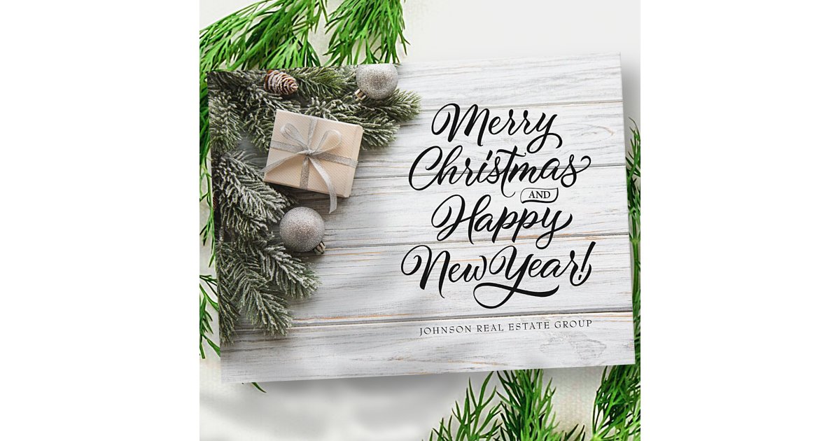 Christmas Pine Tree Merry Christmas Greeting Postcard | Zazzle