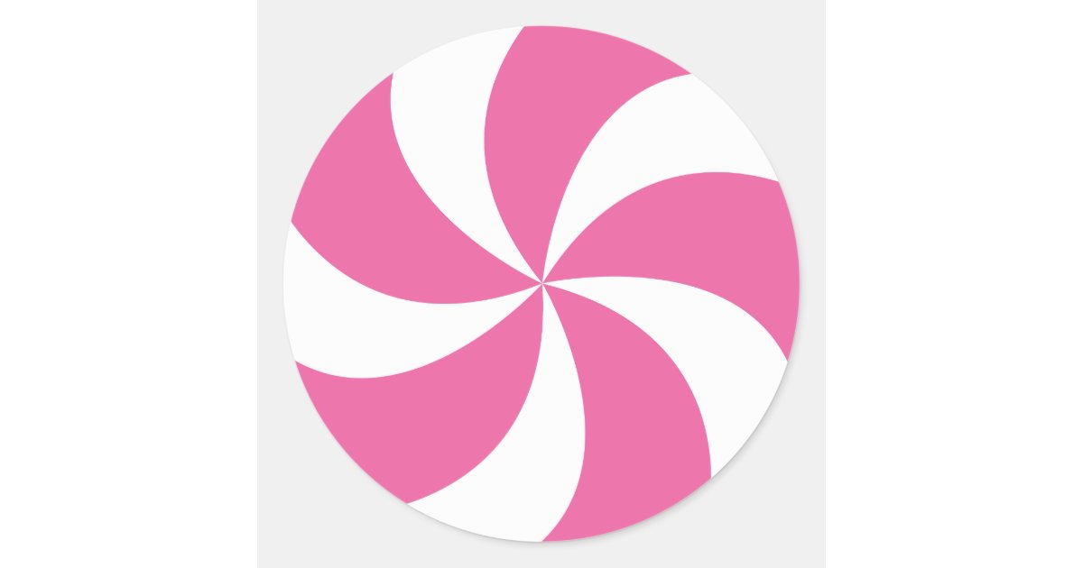 CHRISTMAS PINK CANDY CLASSIC ROUND STICKER | Zazzle