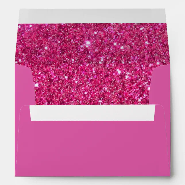 Christmas Pink Glitter Envelope | Zazzle