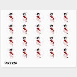Christmas Pinup Stickers Custom Pinup Girl Sticker | Zazzle