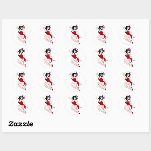 Christmas Pinup Stickers Custom Pinup Girl Sticker | Zazzle