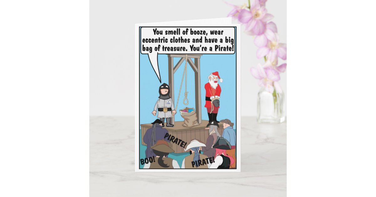 CHRISTMAS PIRATE JOKE CARD | Zazzle