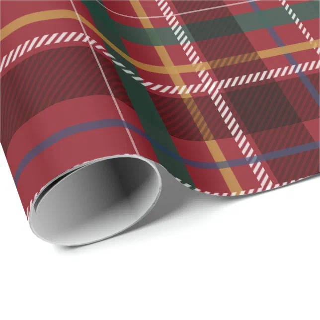 Christmas plaid classic red holiday wrapping paper | Zazzle