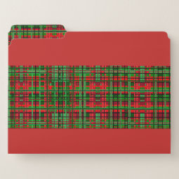 Christmas plaid file folders | Zazzle