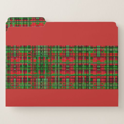 Christmas plaid file folders | Zazzle