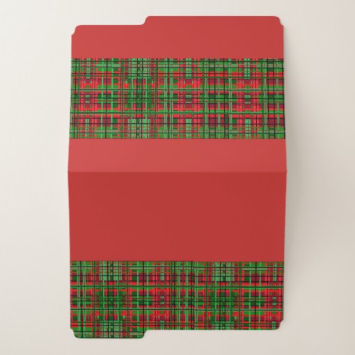 Christmas plaid file folders | Zazzle