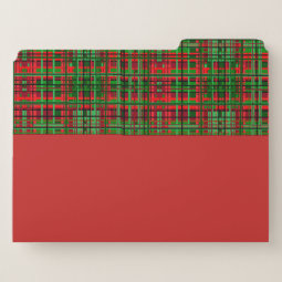 Christmas plaid file folders | Zazzle