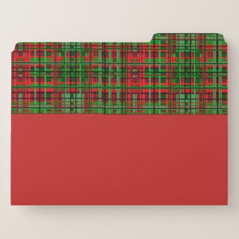 Christmas plaid file folders | Zazzle