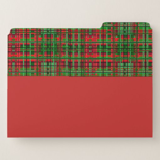Christmas plaid file folders | Zazzle