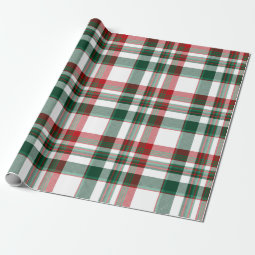 Christmas Plaid Red And Green Wrapping Paper | Zazzle
