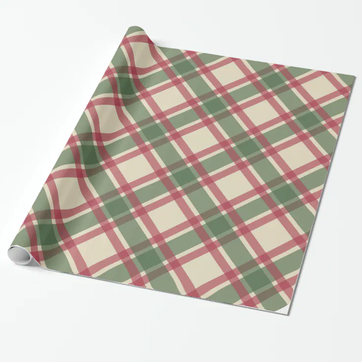 Christmas Plaid Wrapping Paper | Zazzle