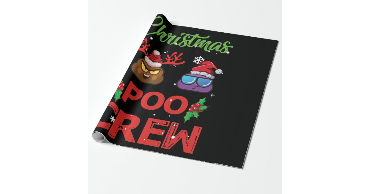 Christmas Poo Crew Christmas Poop Emoji Wrapping Paper | Zazzle