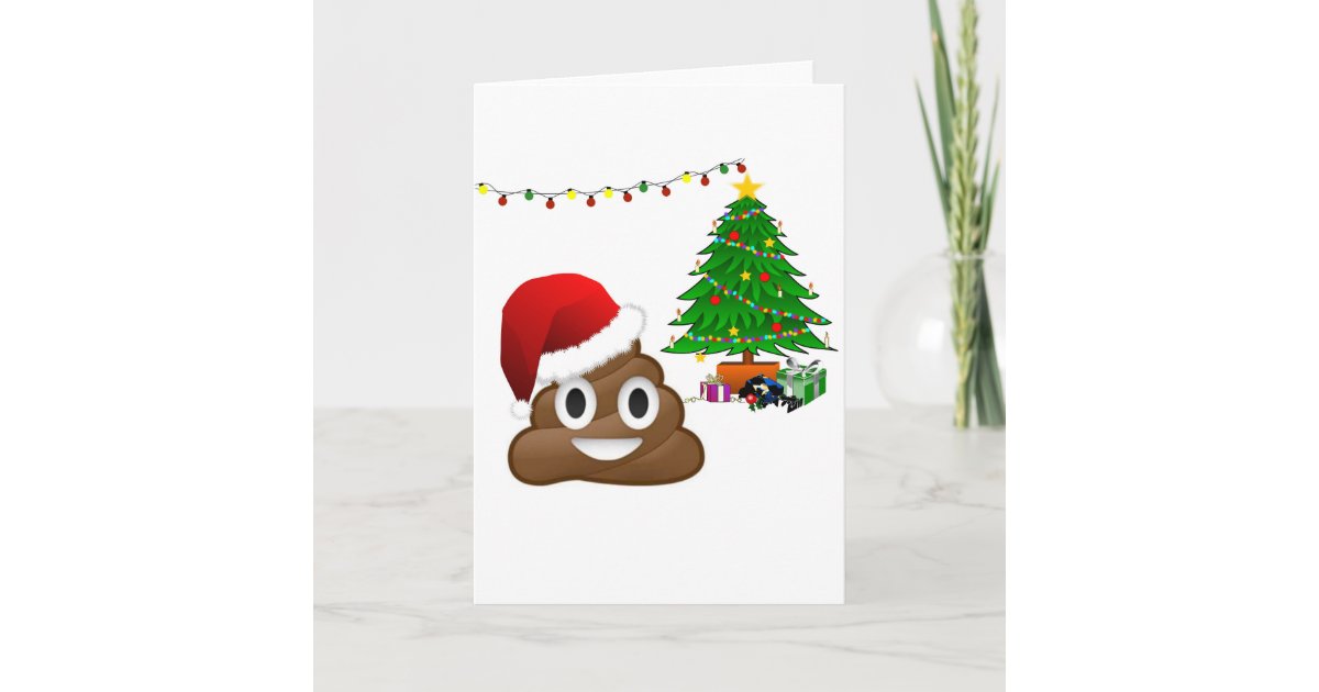 christmas poo emoji holiday card | Zazzle