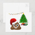 christmas poo emoji holiday postcard | Zazzle