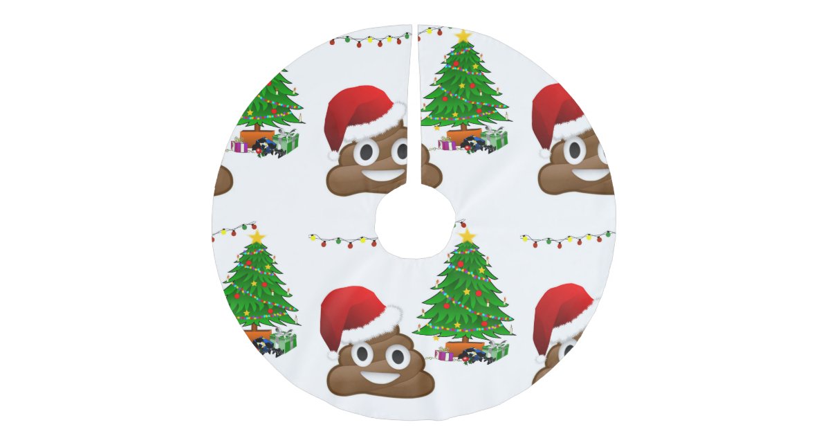 christmas poo emoji tree skirt | Zazzle