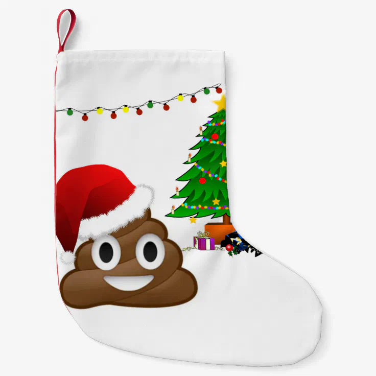 christmas poo emoji xmas stocking | Zazzle