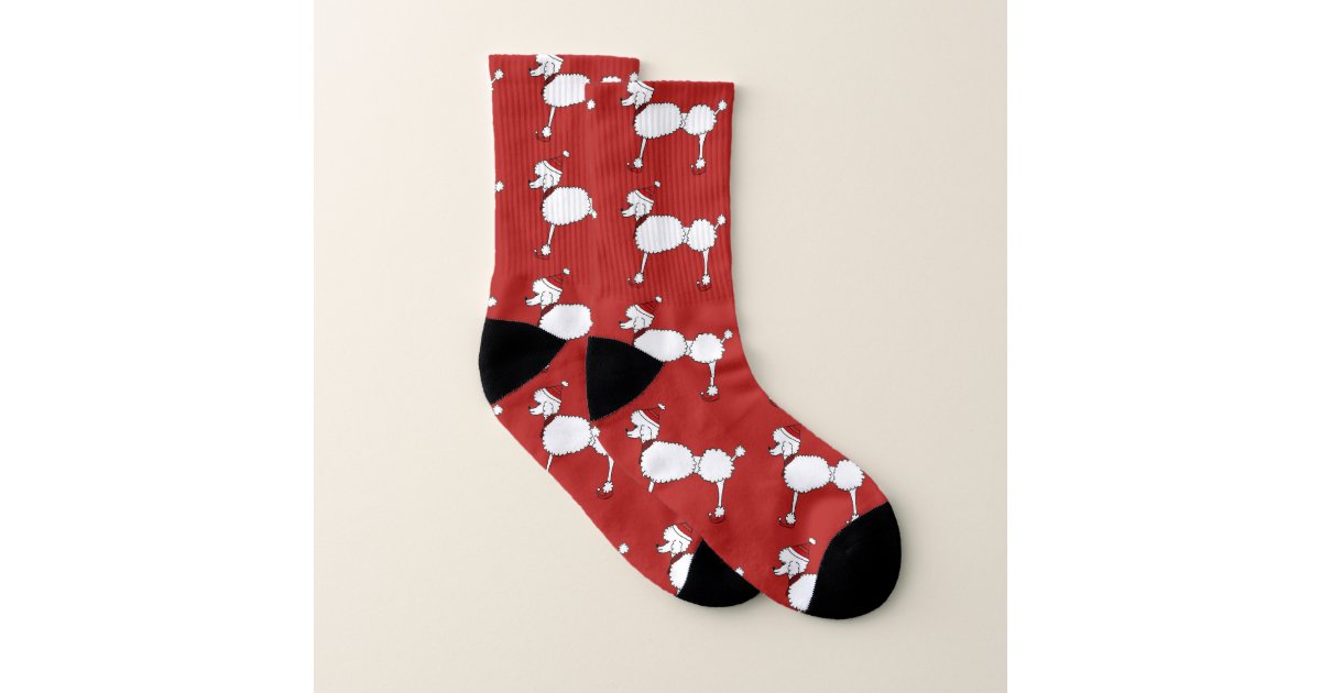 Christmas poodle dog socks | Zazzle